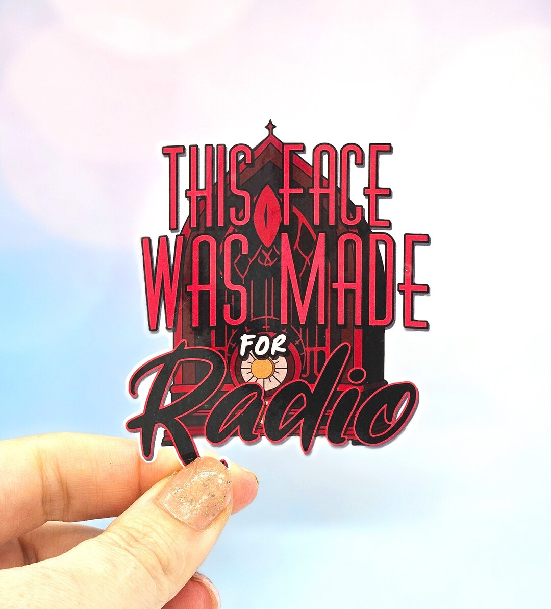 Made for Radio Sticker - Creepy Goth Vibes, Demonic Has-been, Retro ...