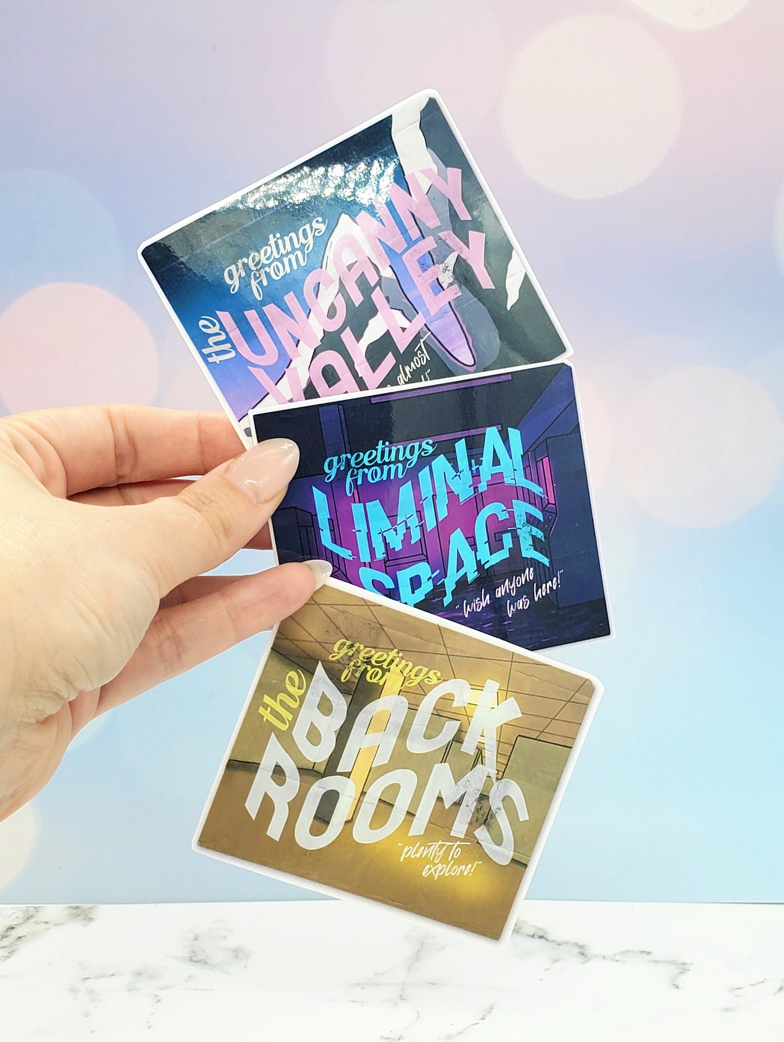 Liminal Travel Stickers 3pk Retro Postcard Weird Meme - Etsy
