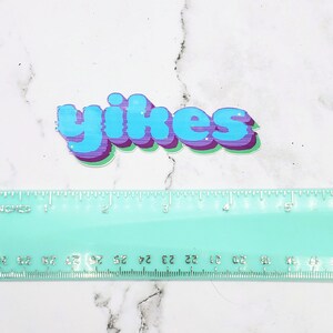 Yikes 90s Glitch Sticker - Vaporwave Aesthetic, Y2K, Sarcastic Saying ...