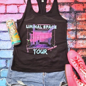 Glitchy Liminal Space Tank & Tee - T-shirt, Vintage, Retro, 90s, Creepy ...