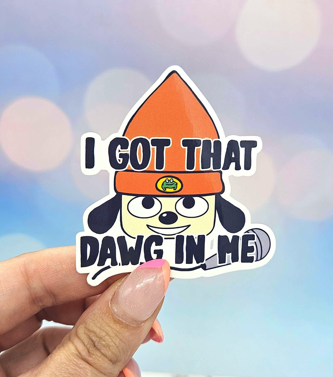 Dog in Me Parappa Sticker - Meme, Cute Retro Rap Video Game, Y2k and ...