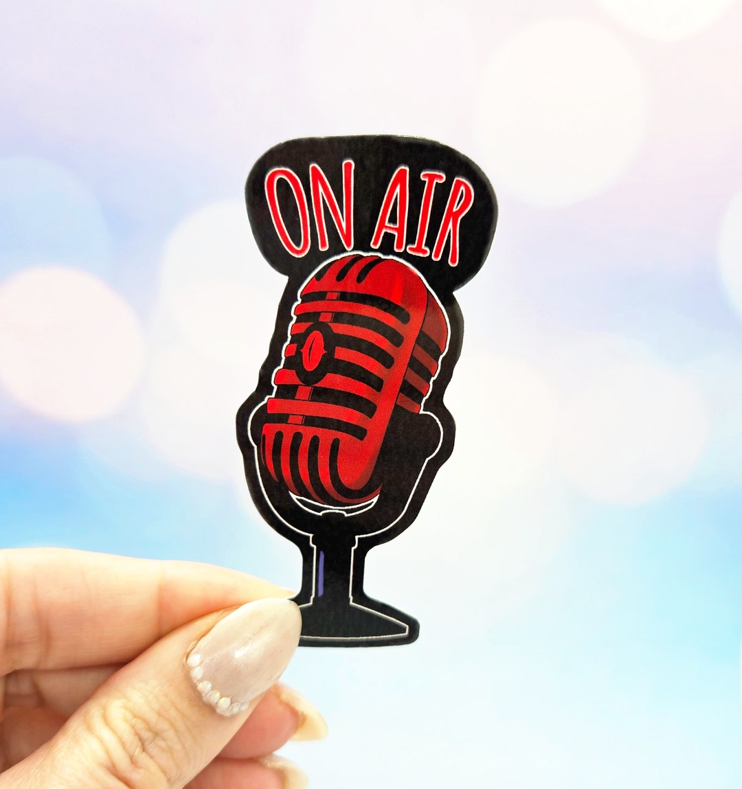 On Air Sticker Alastor, Creepy Goth Vibes, Demonic Has-been, Retro Hell ...