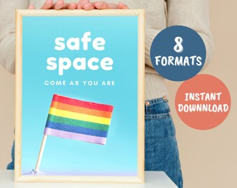 Safe Space Digital Print Inclusive Print-out Poster LGBTQ - Etsy