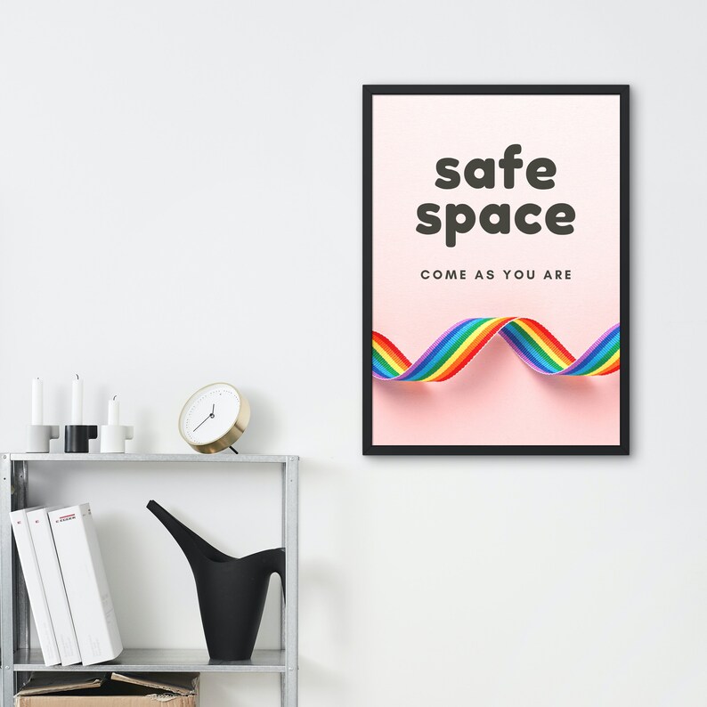 Safe Space Digital Print Inclusive Print-out Poster LGBTQ - Etsy