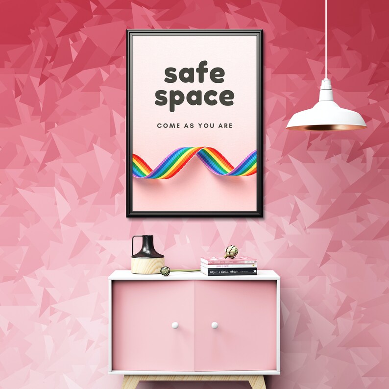 Safe Space Digital Print Inclusive Print-out Poster LGBTQ - Etsy