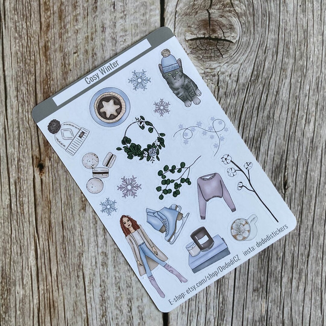 Sticker Sheet Cosy Winter Pre-cut Journal Stickers Planner Paper ...