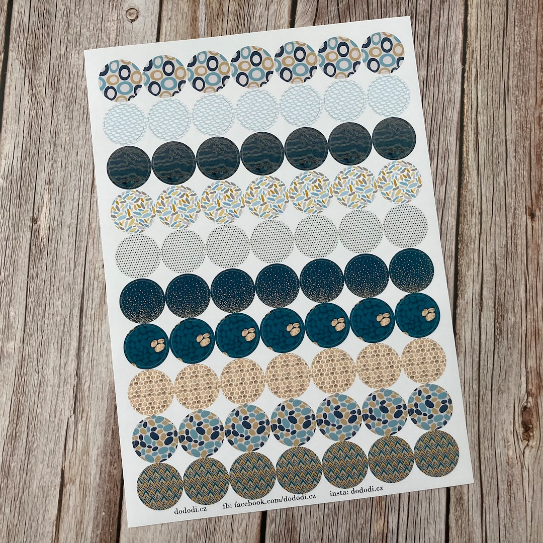 Sticker Sheet Blues | Round Journal Stickers | Planner Stickers ...