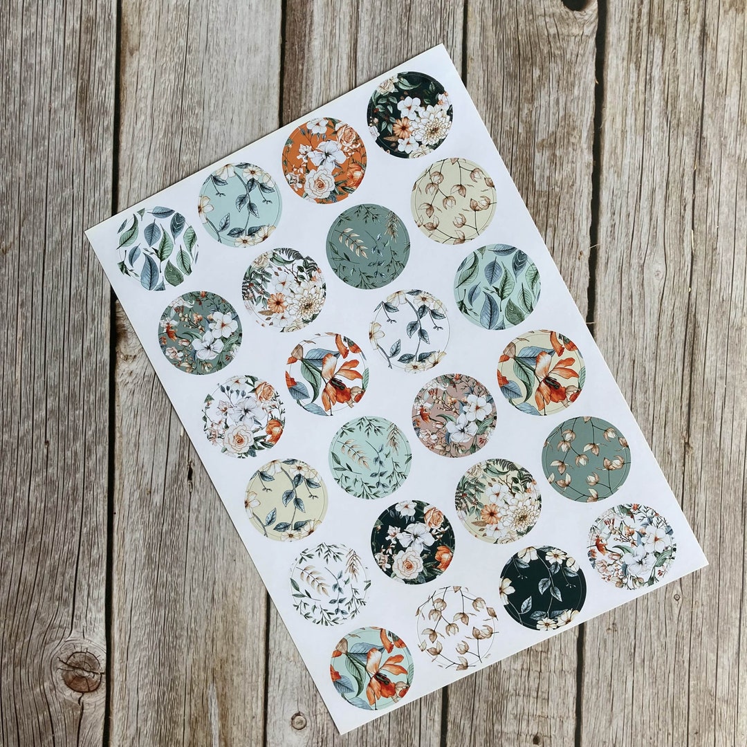 Sticker Sheet Floral Patterns 003 | Round Journal Stickers | Planner ...