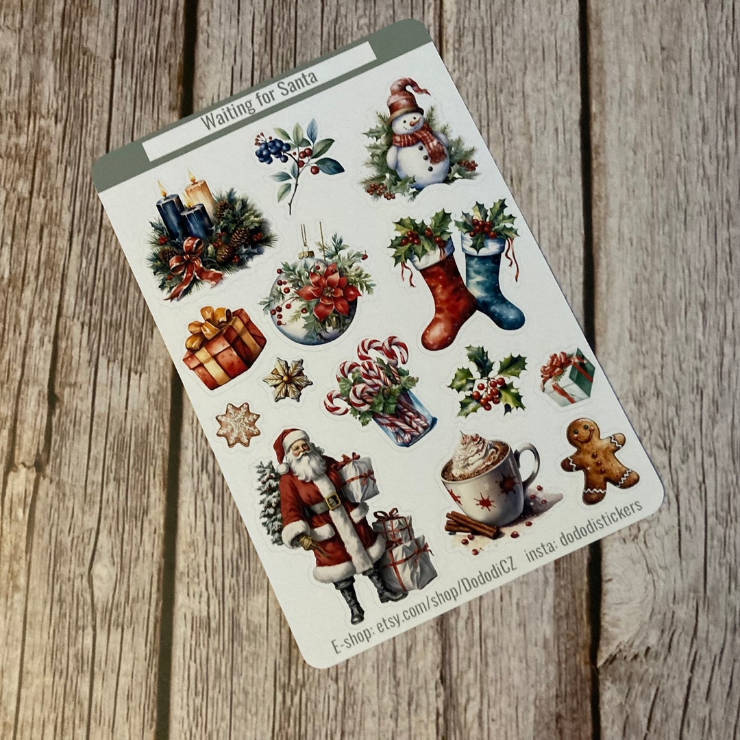 Sticker Sheet Waiting for Santa | Pre-cut Journal Stickers | Planner ...