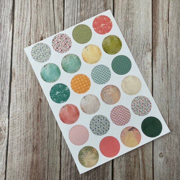 Sticker Sheet Vintage Circles I Round Journal Stickers Planner Paper ...