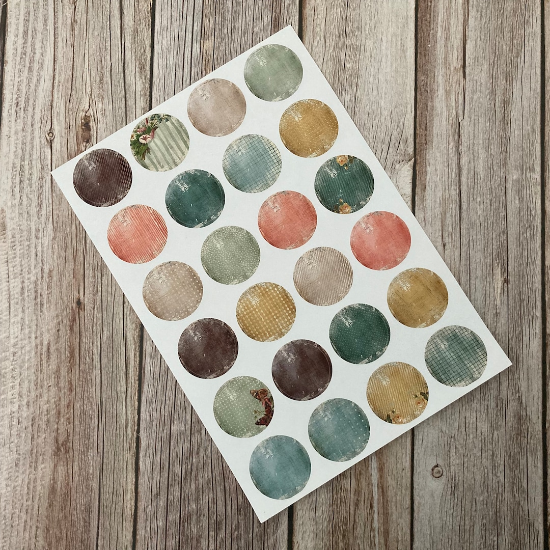 Sticker Sheet Vintage Circles I Round Journal Stickers Planner Paper ...