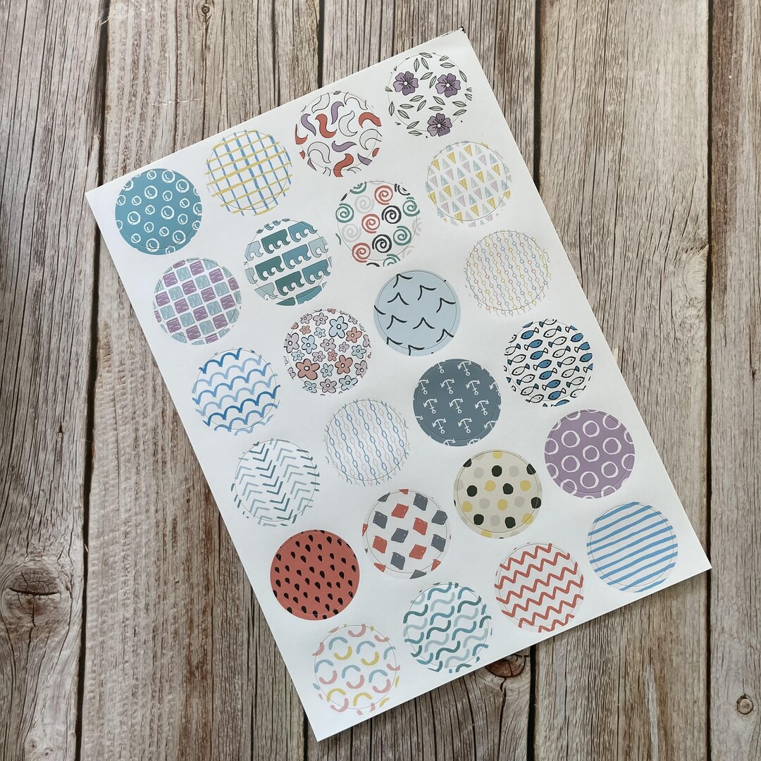 Sticker Sheet Cute Patterns | Round Journal Stickers | Planner | Paper ...