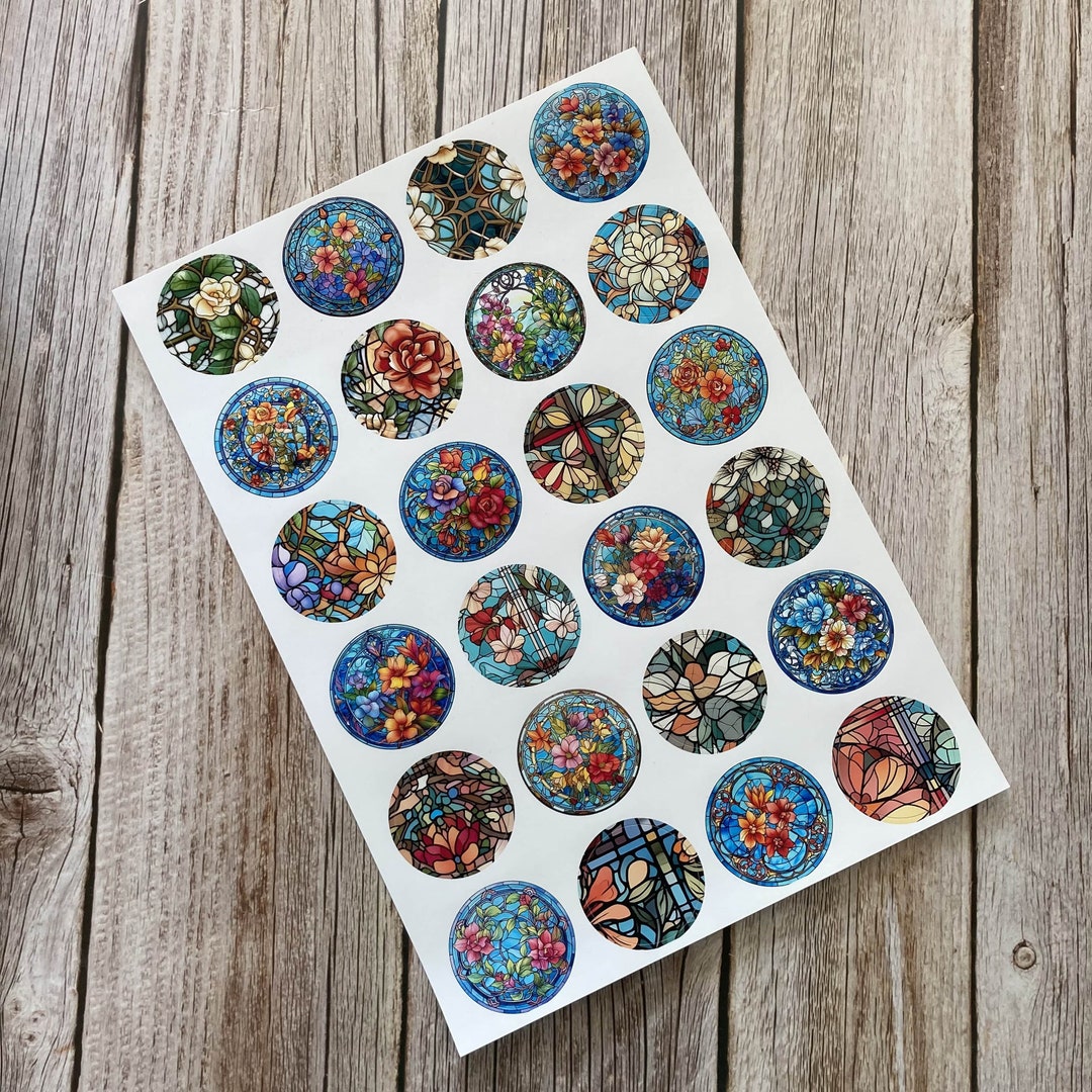 Sticker Sheet Stained Glass I | Round Journal Stickers | Planner ...