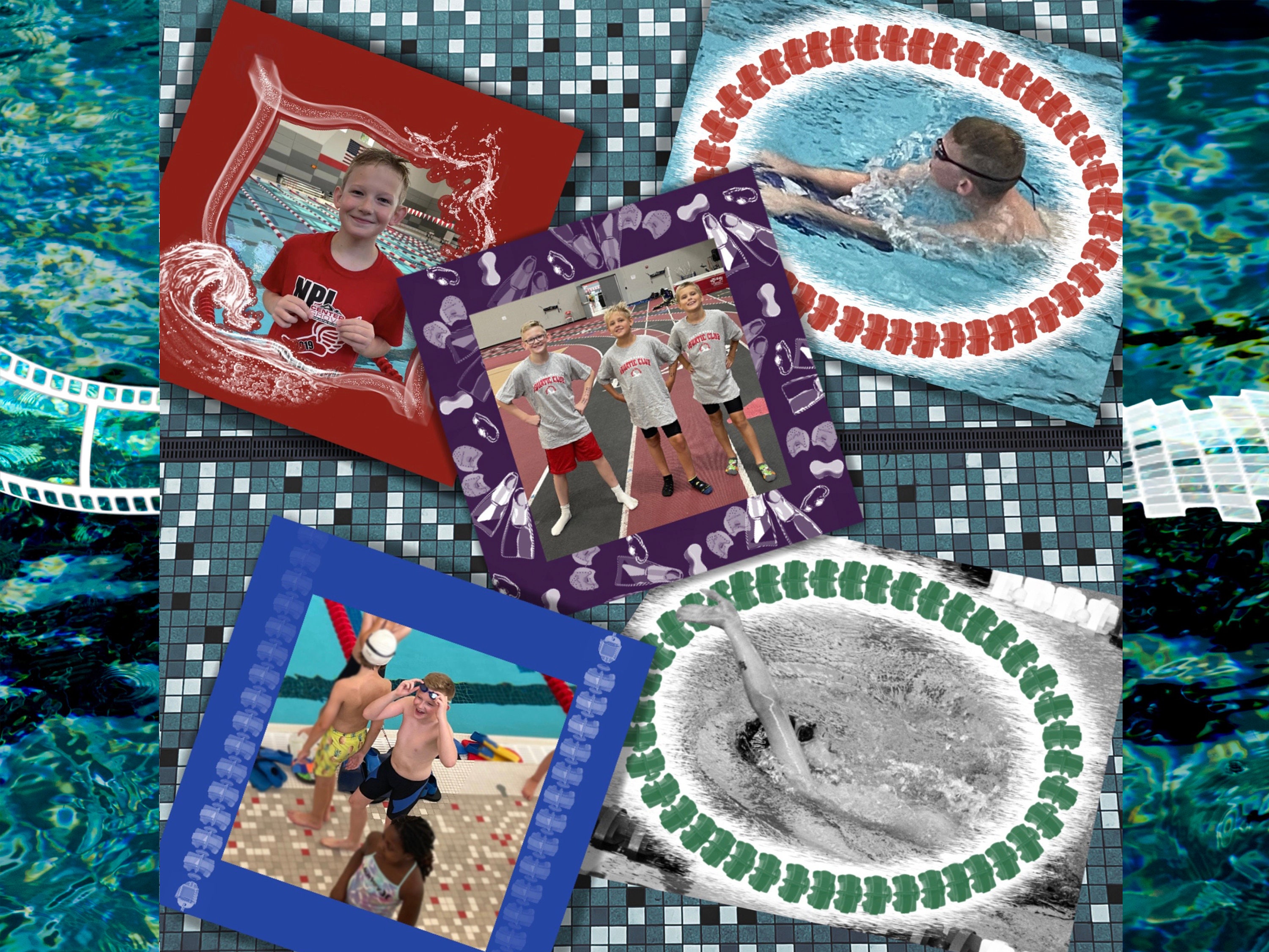 Swimming Photo Border Bundle, Aquatic Awards, Gift for Swimmer or Swim ...