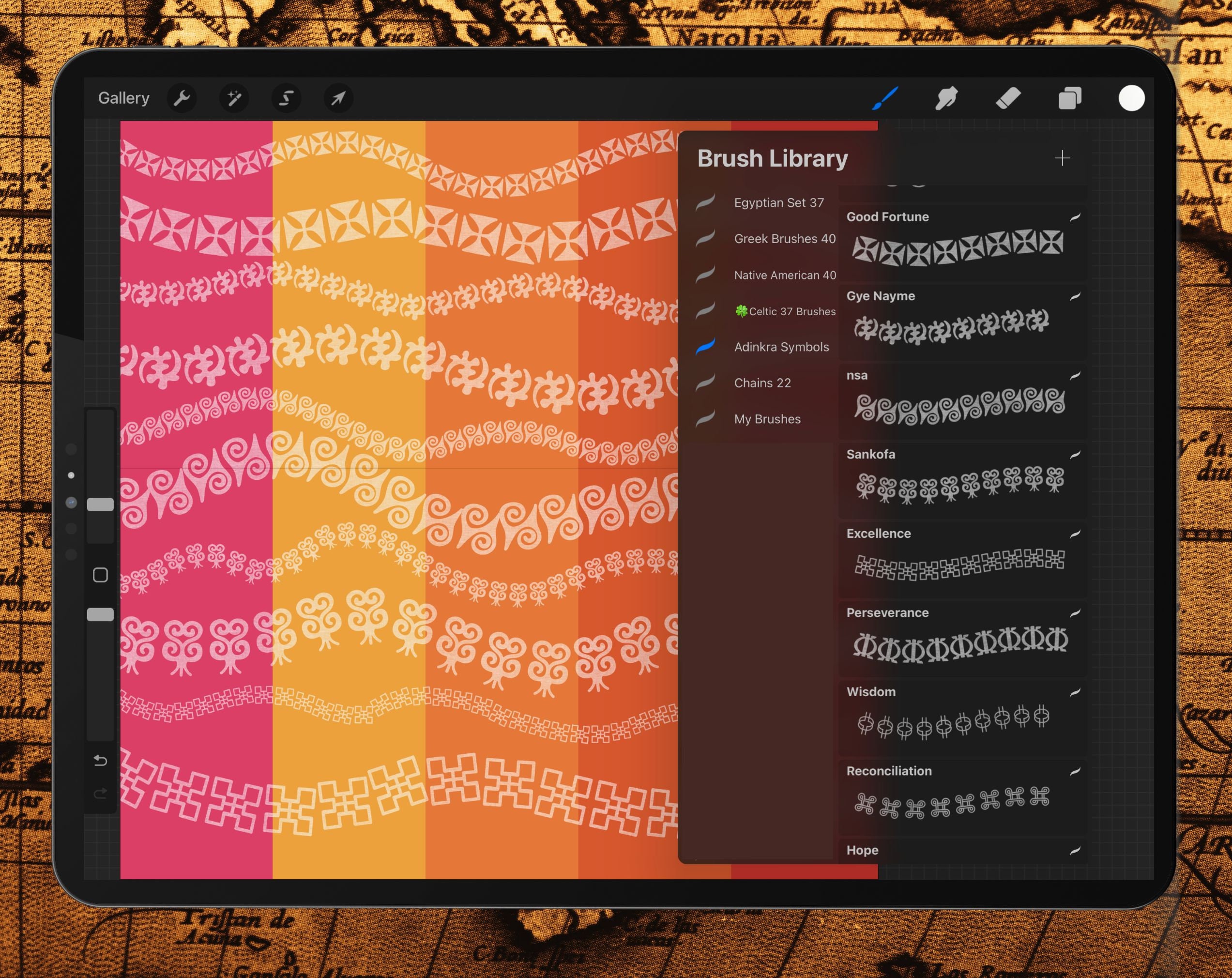 Adinkra Symbols Procreate Brushes, Procreate Brush Set, African Art ...