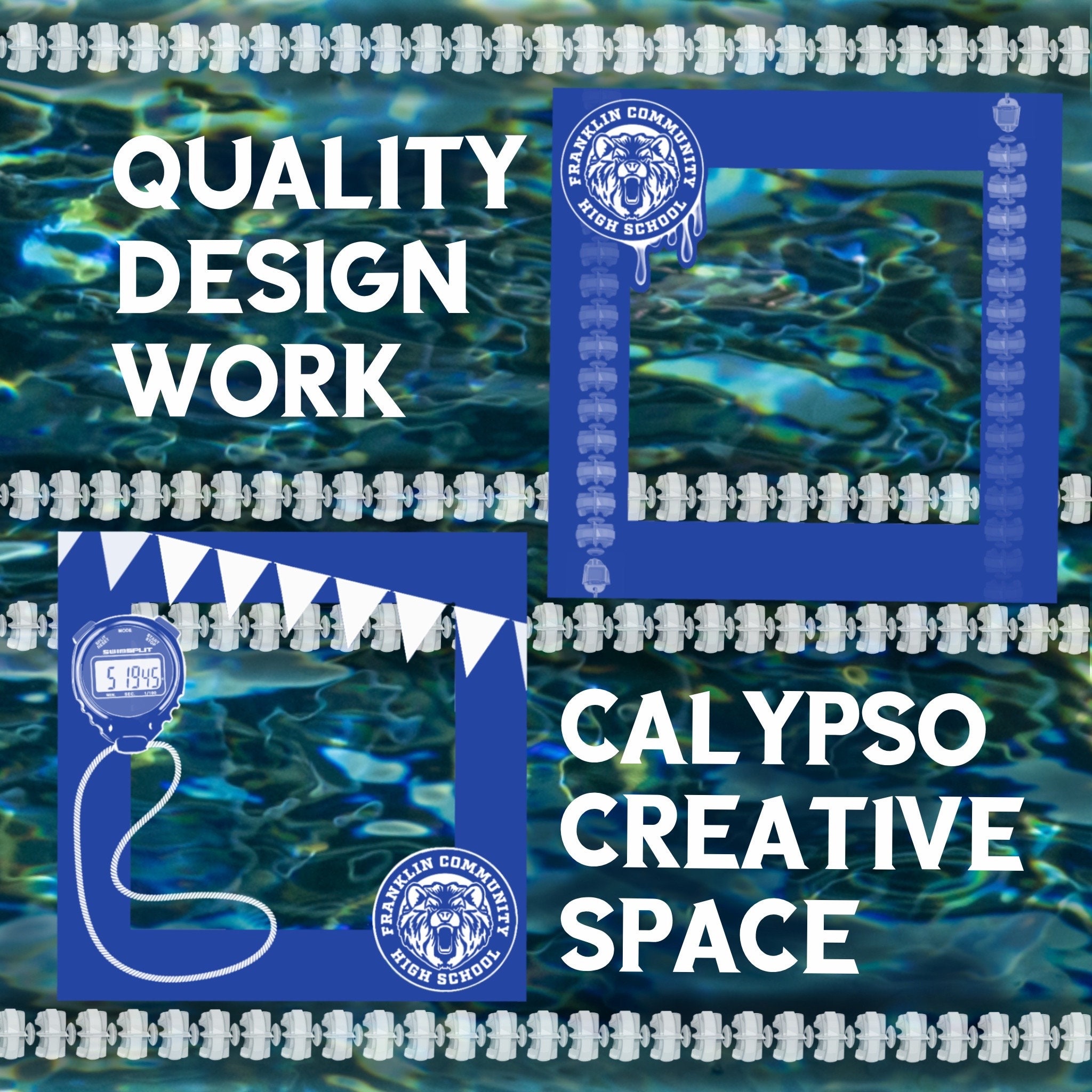 Swimming Photo Border Bundle, Aquatic Awards, Gift for Swimmer or Swim ...