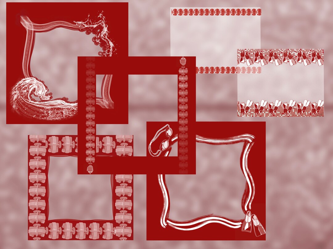 Swimming Photo Border Bundle, Aquatic Awards, Gift for Swimmer or Swim ...