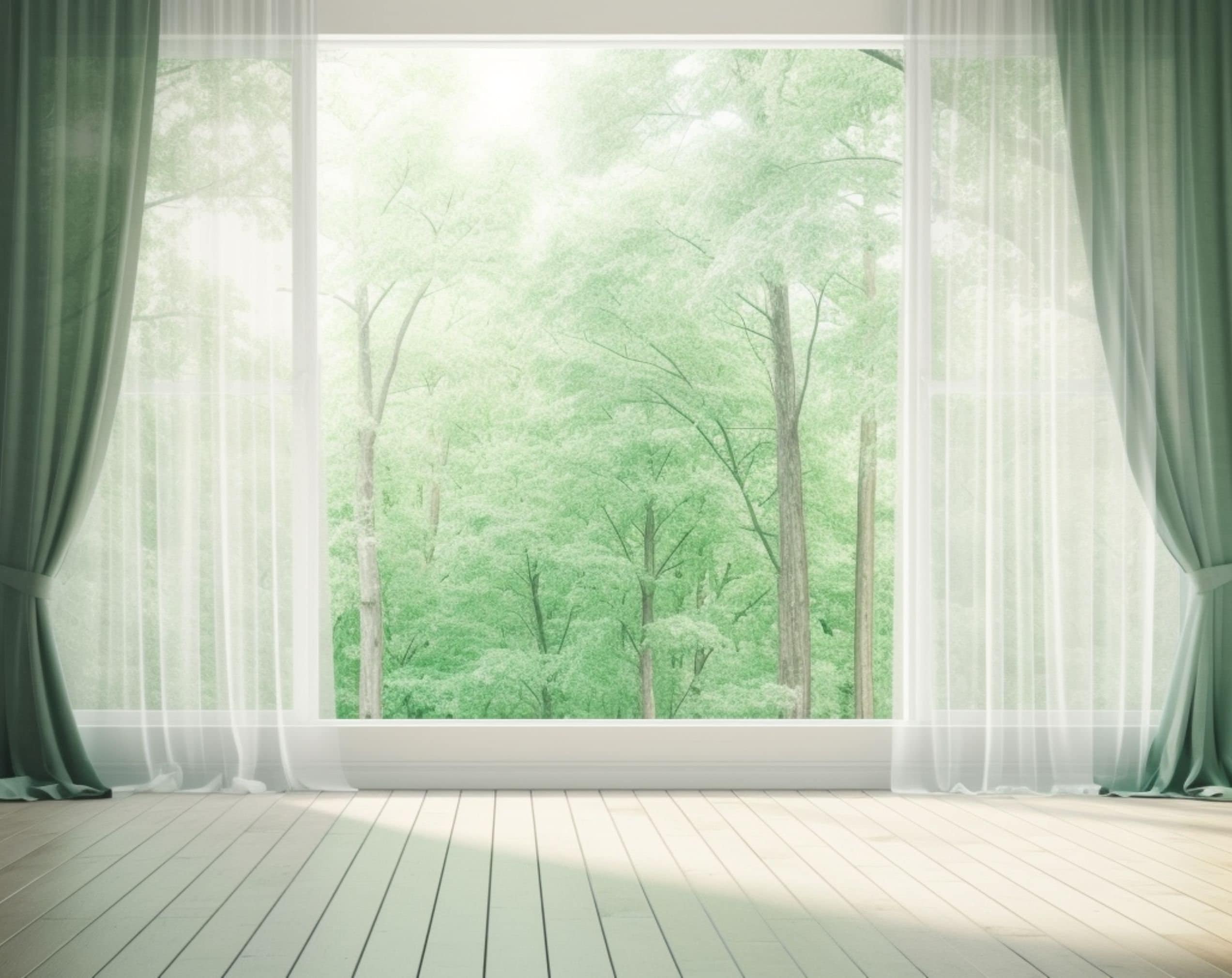 Minimalist White and Sage Virtual Background for Zoom Meeting Video ...