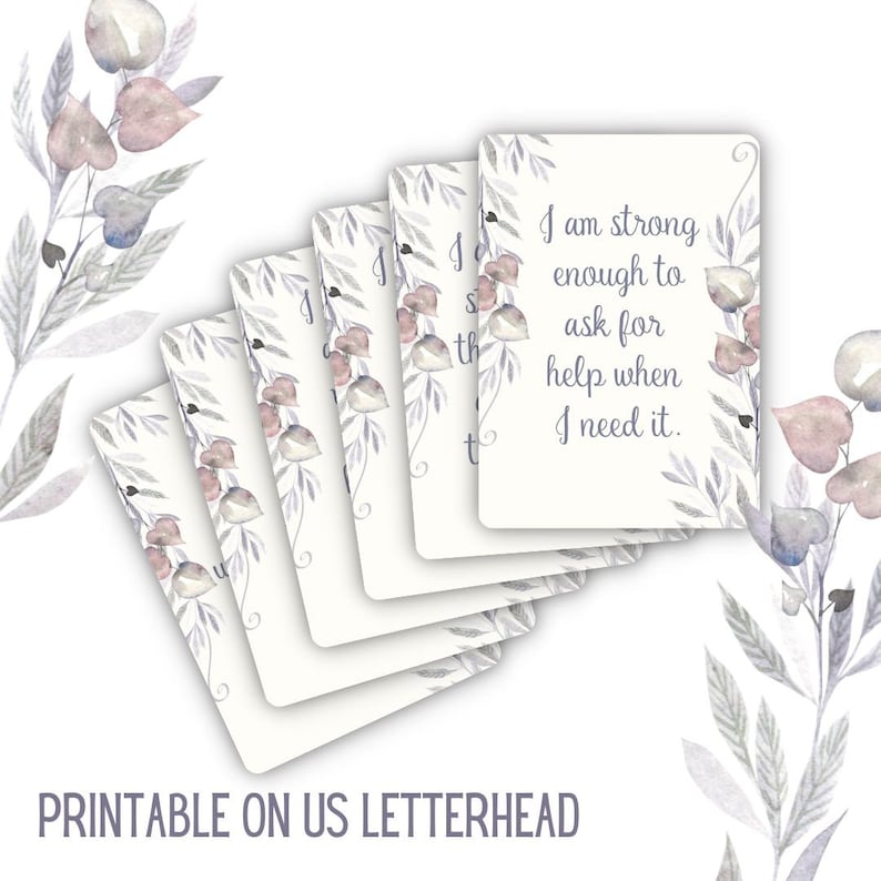 Printable Affirmation Cards for Grieving Preteen Teen Hearts 50 Coping ...