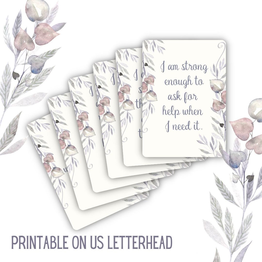 Printable Affirmation Cards for Grieving Preteen Teen Hearts 50 Coping ...