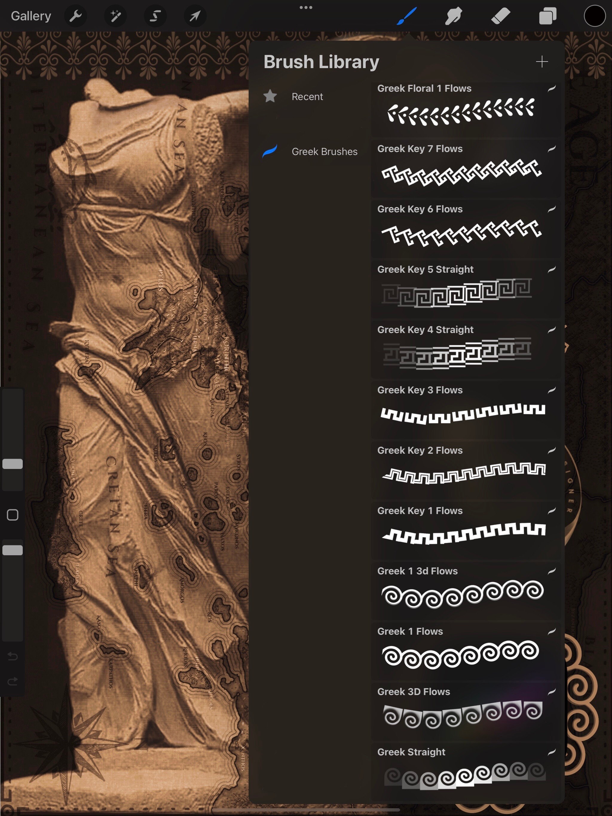 Greek Procreate Brushes Procreate Brush Set Greek Art Ancient Greek Pattern Brush Set Classic ...