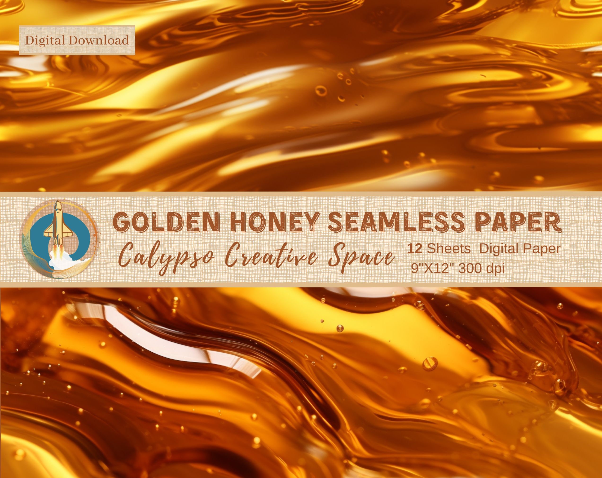 Golden Honey Digital Paper Seamless Paper Background Pattern ...