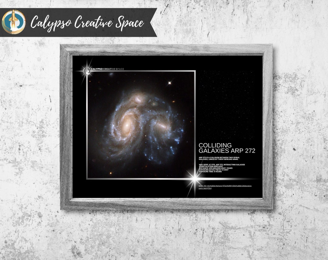 Space Legacy in Art: Colliding Galaxies ARP 272 Hubble - Etsy
