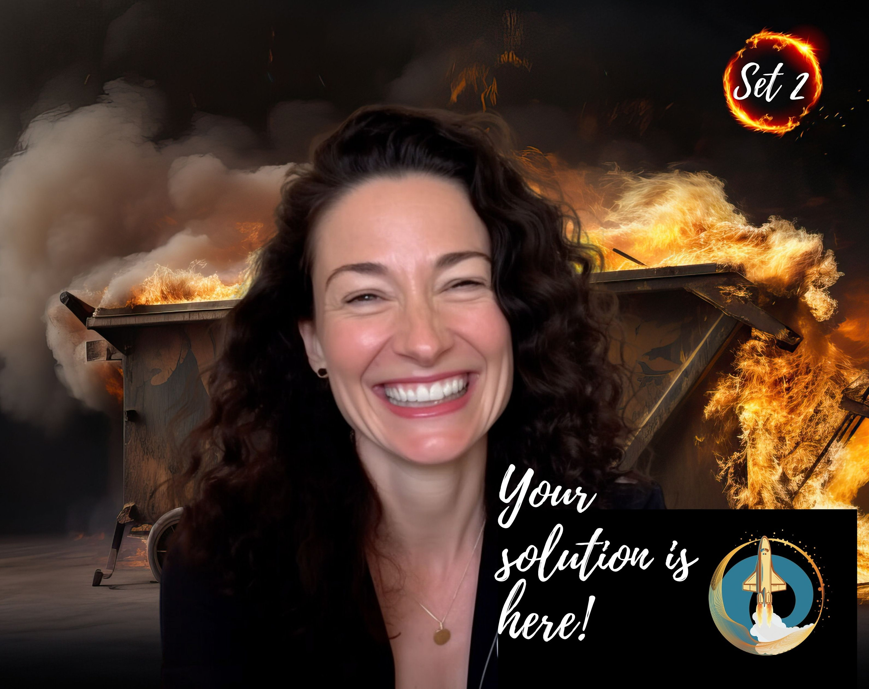 Dumpster Fire Set of 2 Virtual Background for Zoom Meeting Video ...