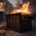 Dumpster Fire Set of 2 Virtual Background for Zoom Meeting Video ...