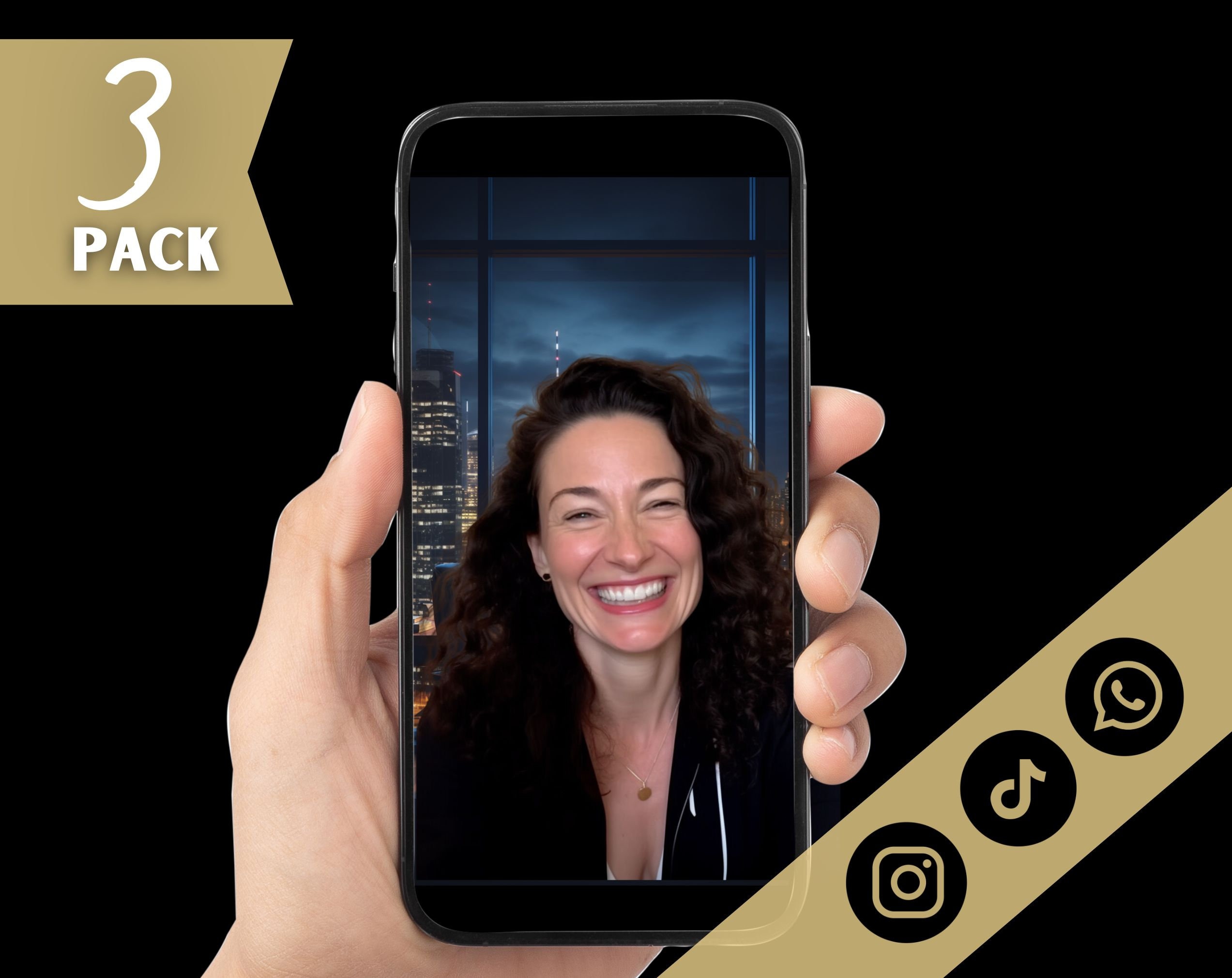 Social Media Virtual Backgrounds Night Cityscape Bundle Live Video Live ...