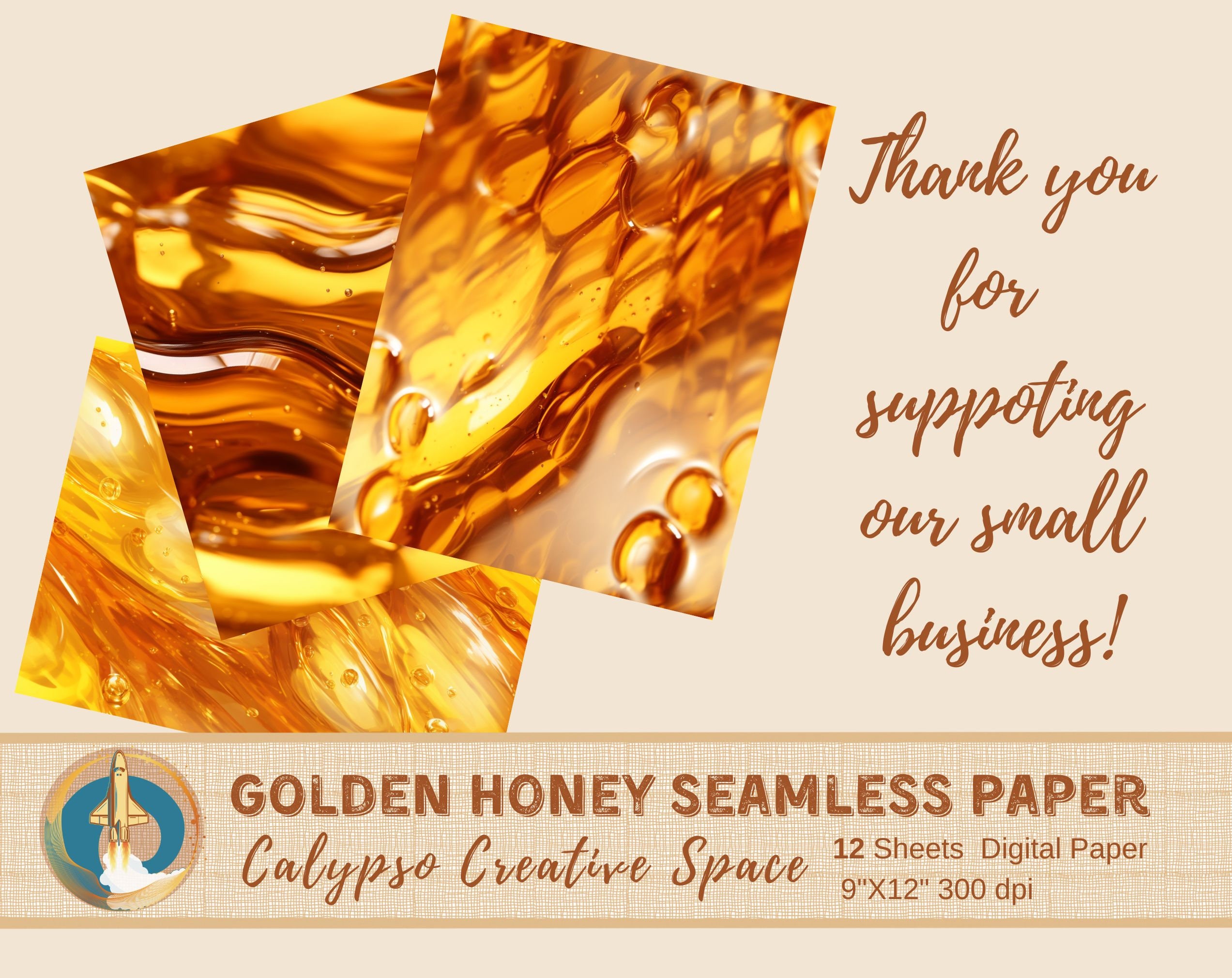 Golden Honey Digital Paper Seamless Paper Background Pattern ...