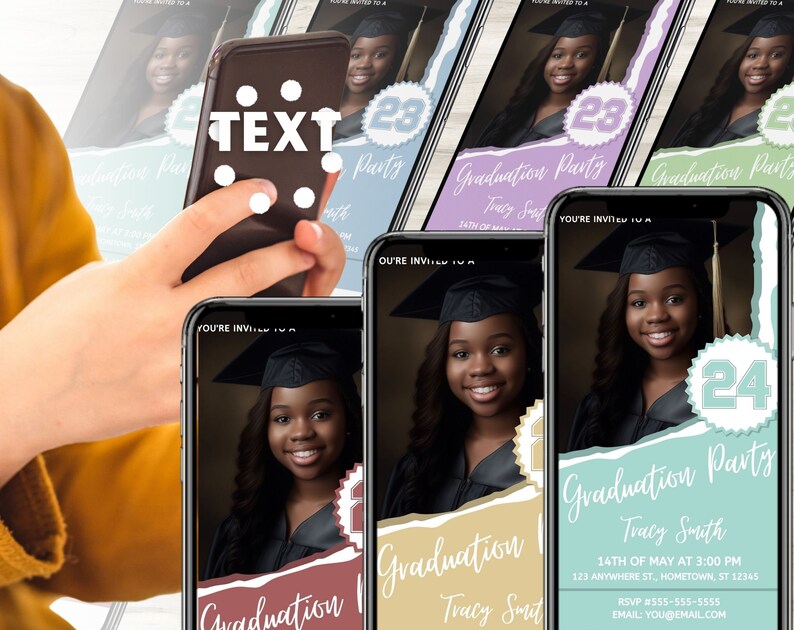 Customizable Photo 2024 Graduation Party Invitations Canva Template ...