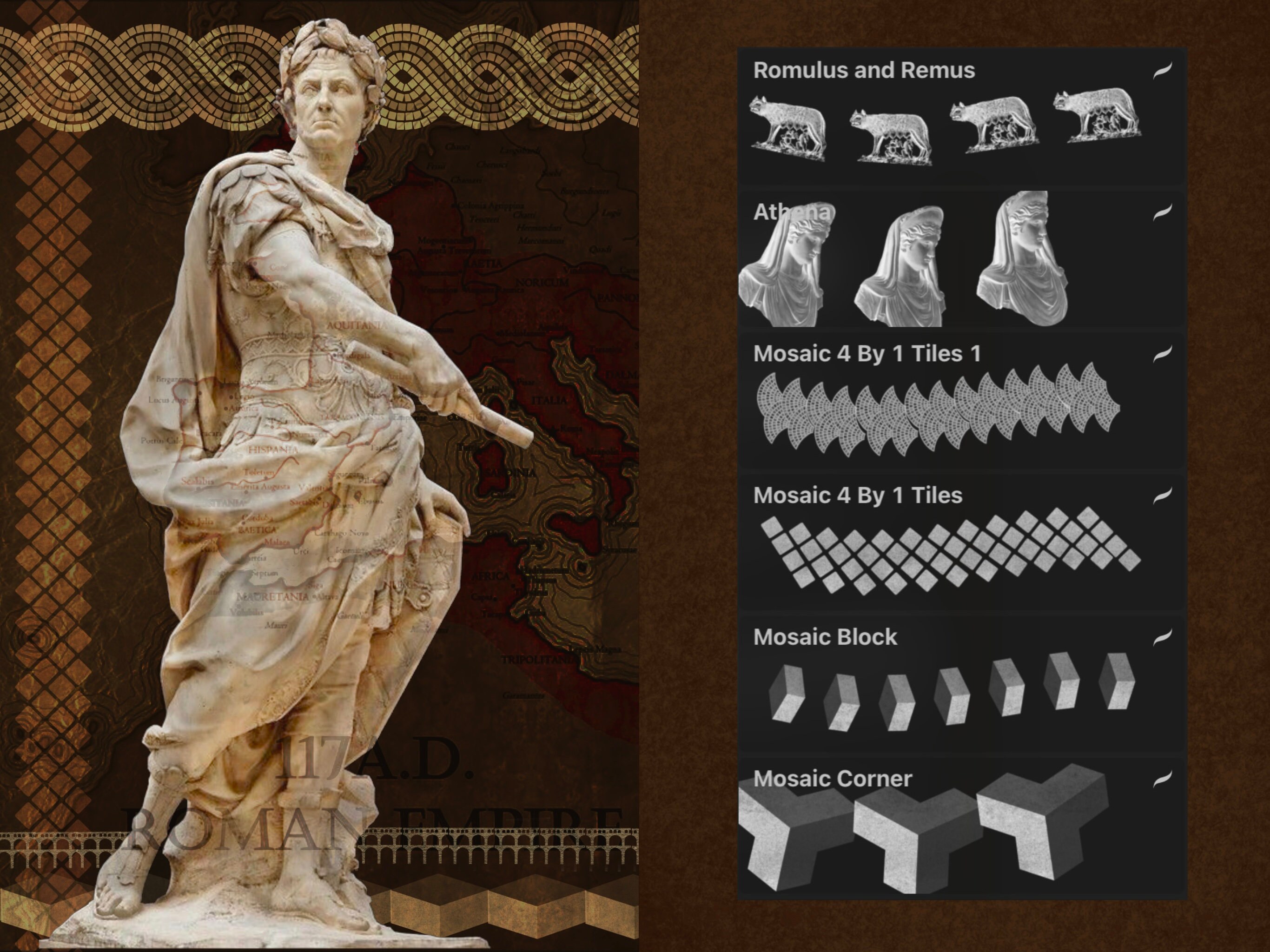 Roman Procreate Brushes Procreate Brush Set Roman Art Roman Pattern ...
