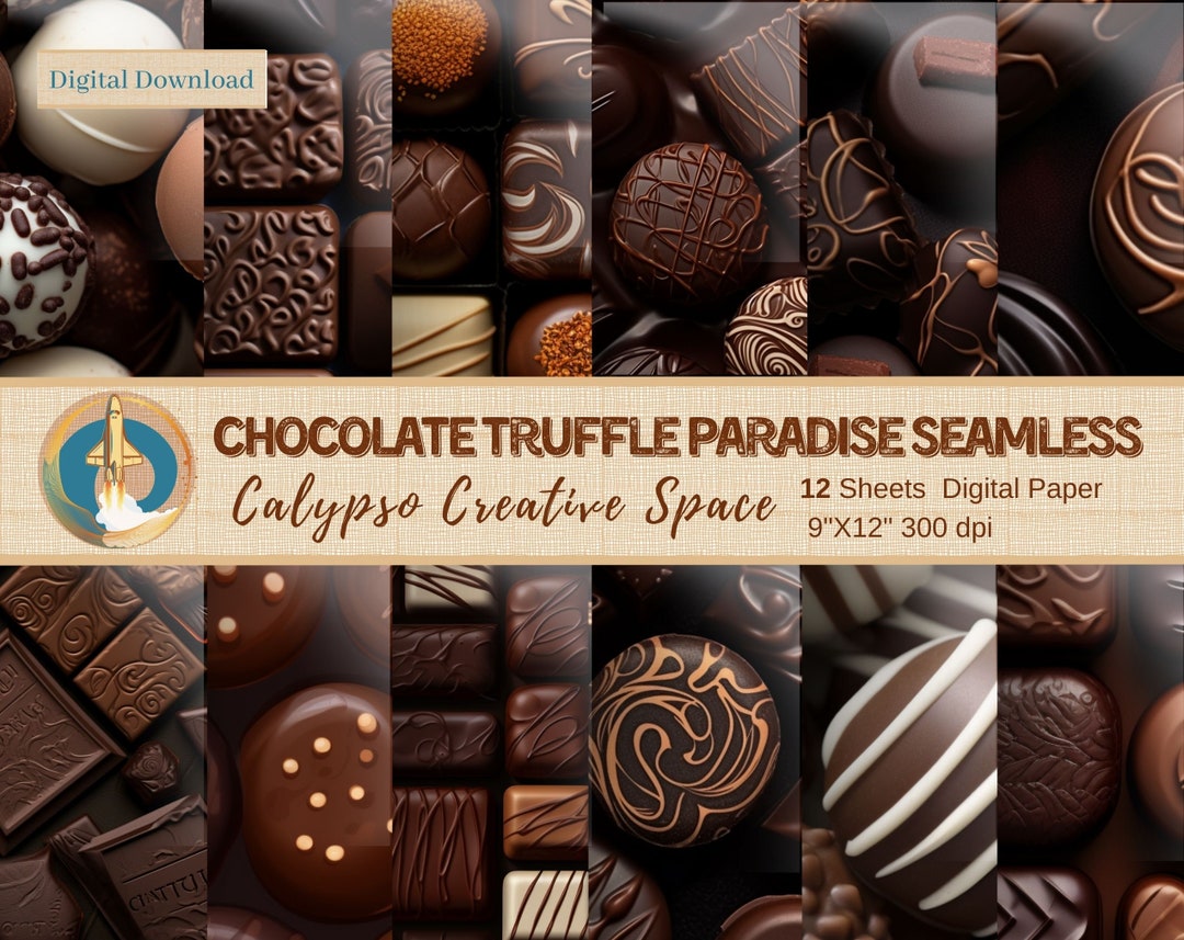 Chocolate Truffle Paradise Digital Paper Seamless Paper Background ...