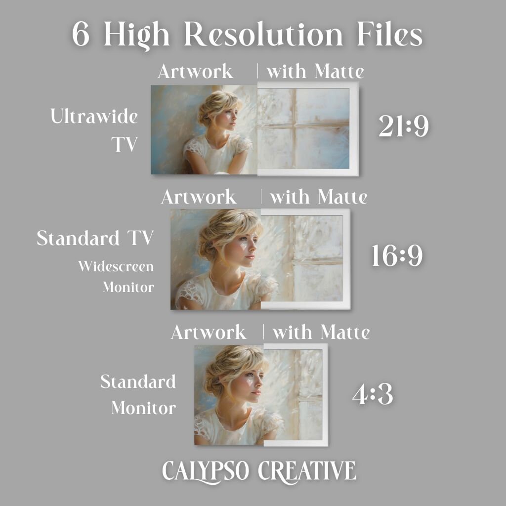 Frame TV Art Bundle 2 Beautiful Portrait Oil Paintings Digital Download ...