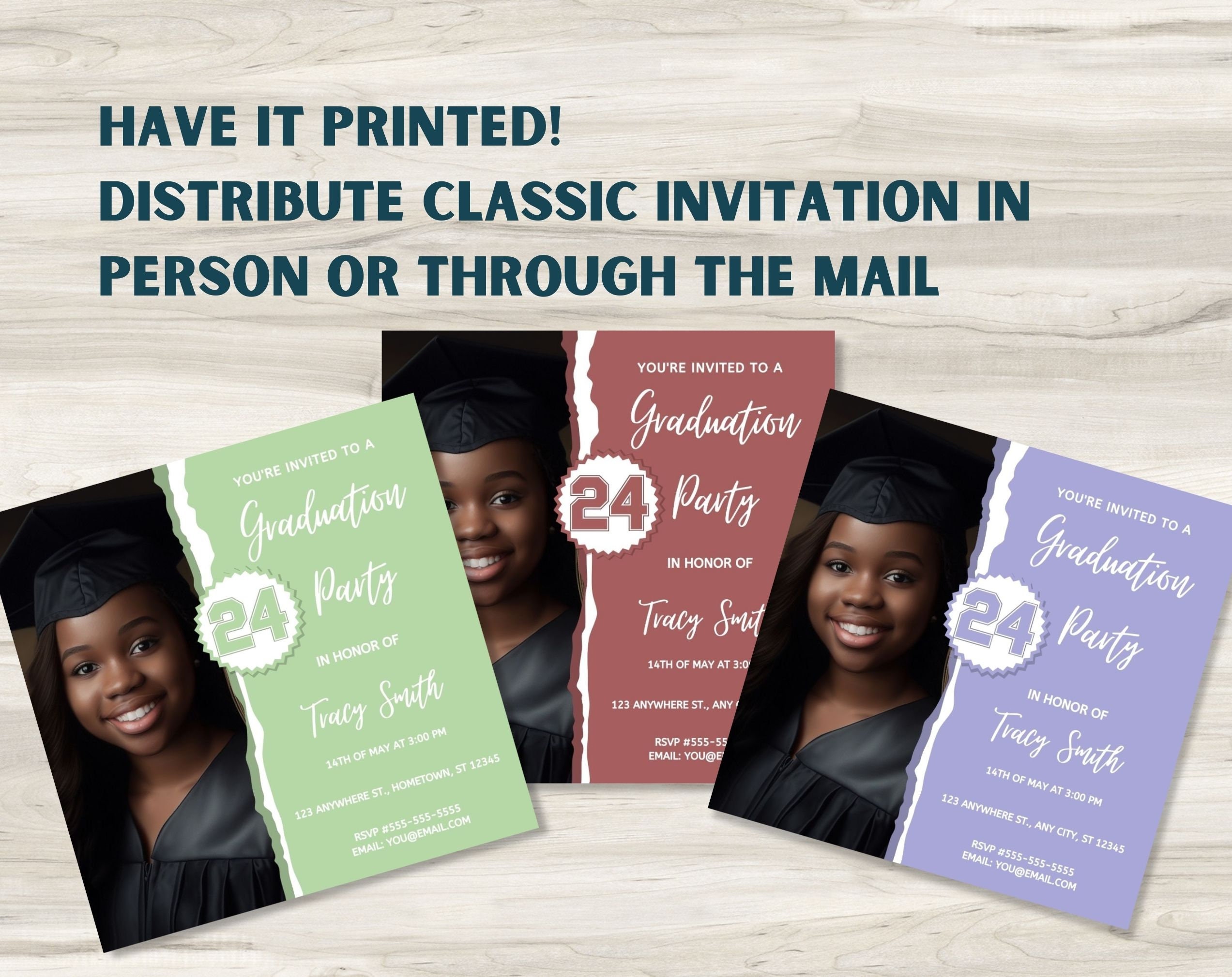 Customizable Photo 2024 Graduation Party Invitations Canva Template ...