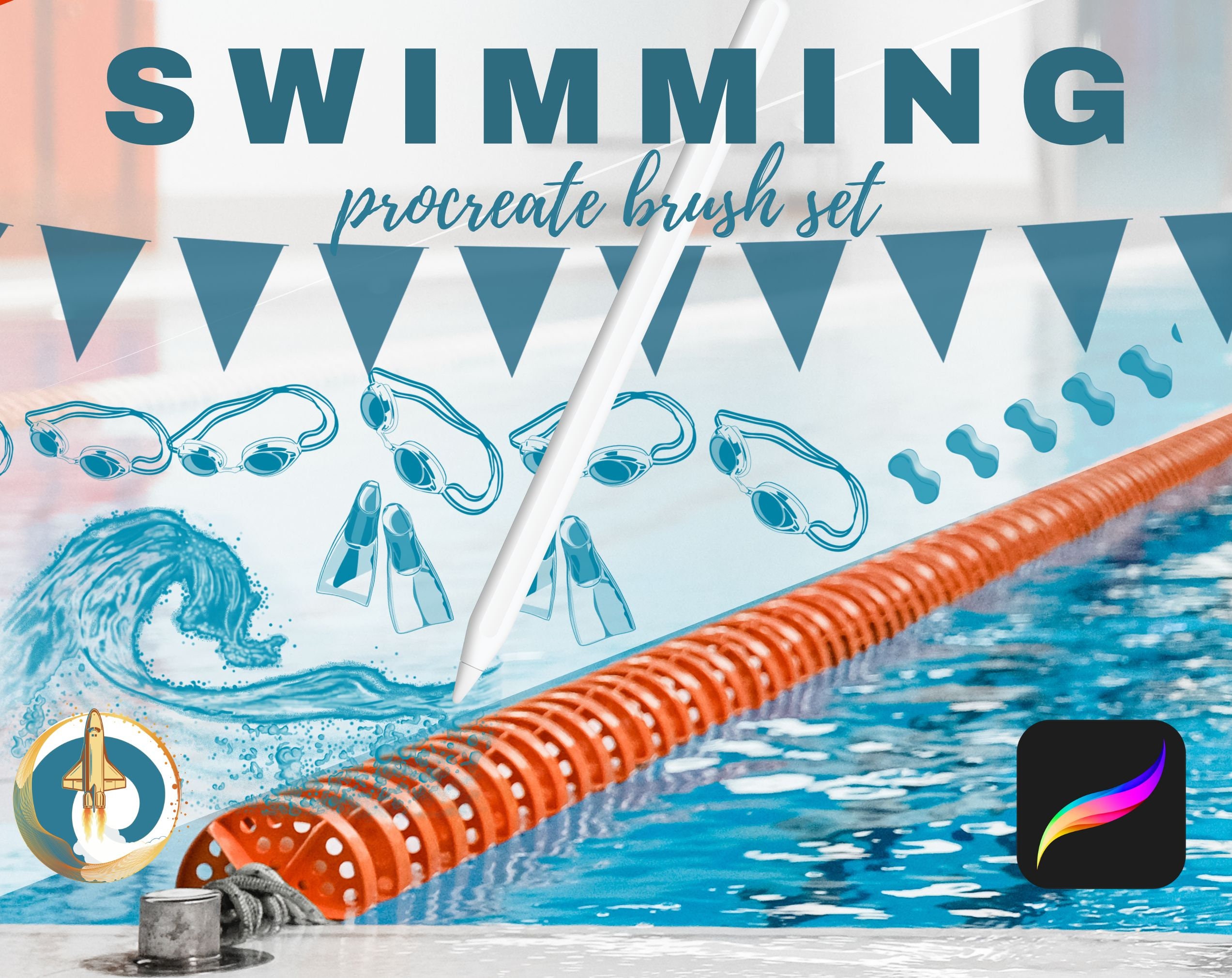 Swimming Procreate Brush Set Swim Coach Aquatics Clubs - Etsy