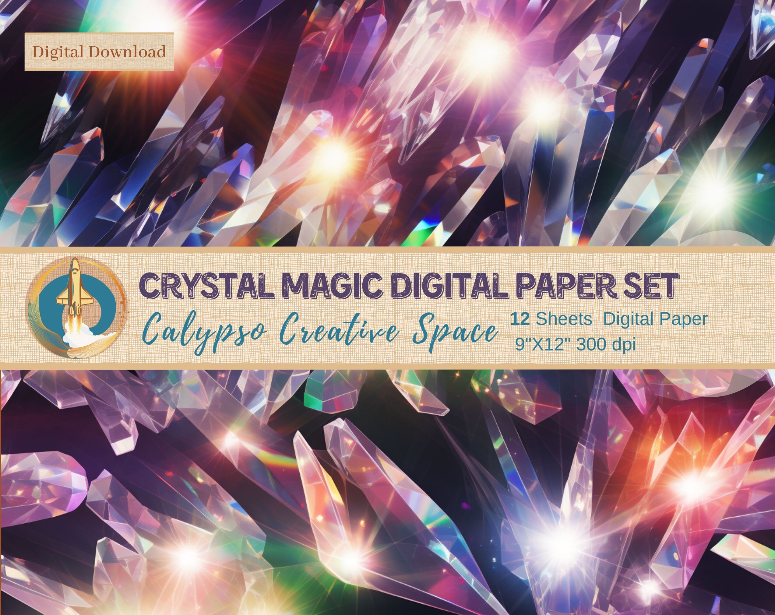 Crystal Magical Digital Paper Seamless Paper Background Pattern - Etsy