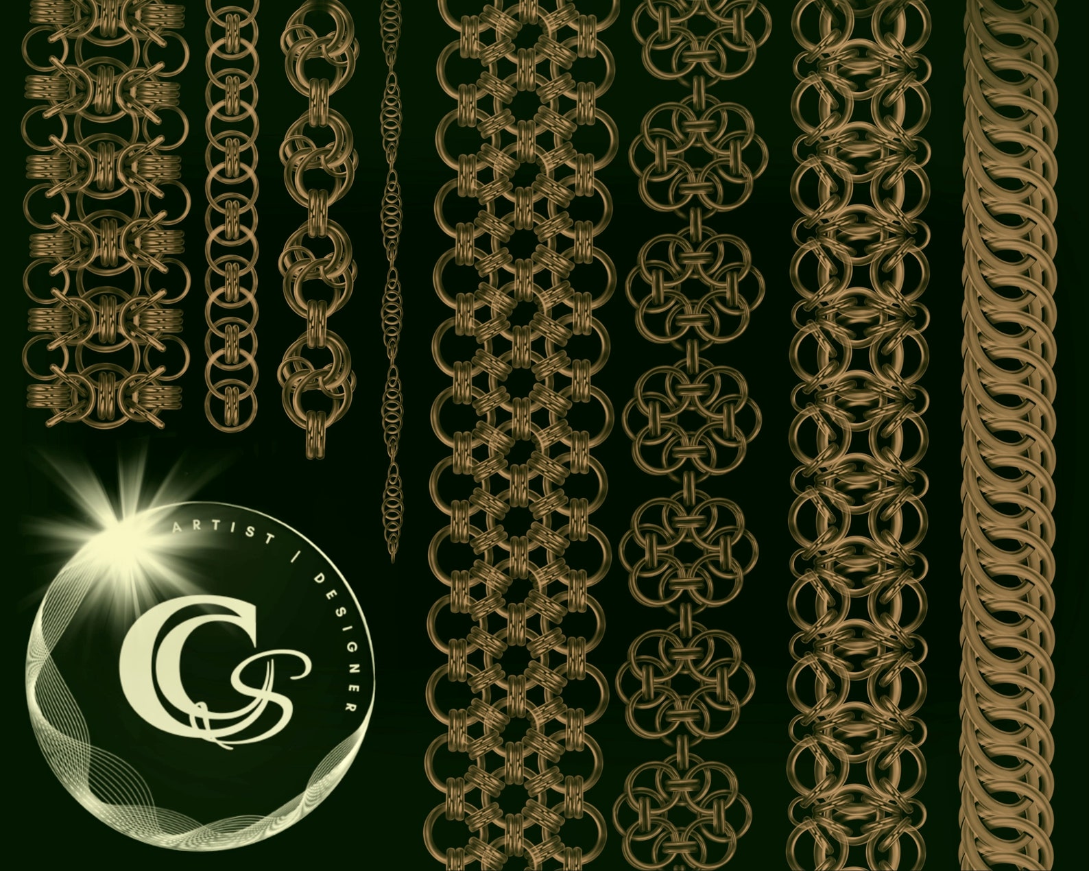 Chain Maille Procreate Brushes Chain Mail Brushes Pattern Procreate Brushes Chainmail Pattern ...