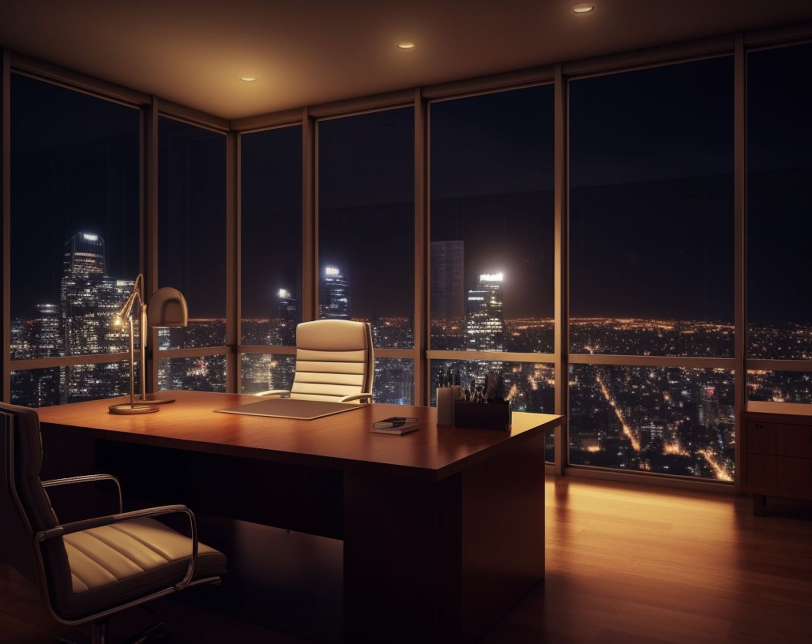 Night Cityscape Office Virtual Background for Zoom Meeting Video ...