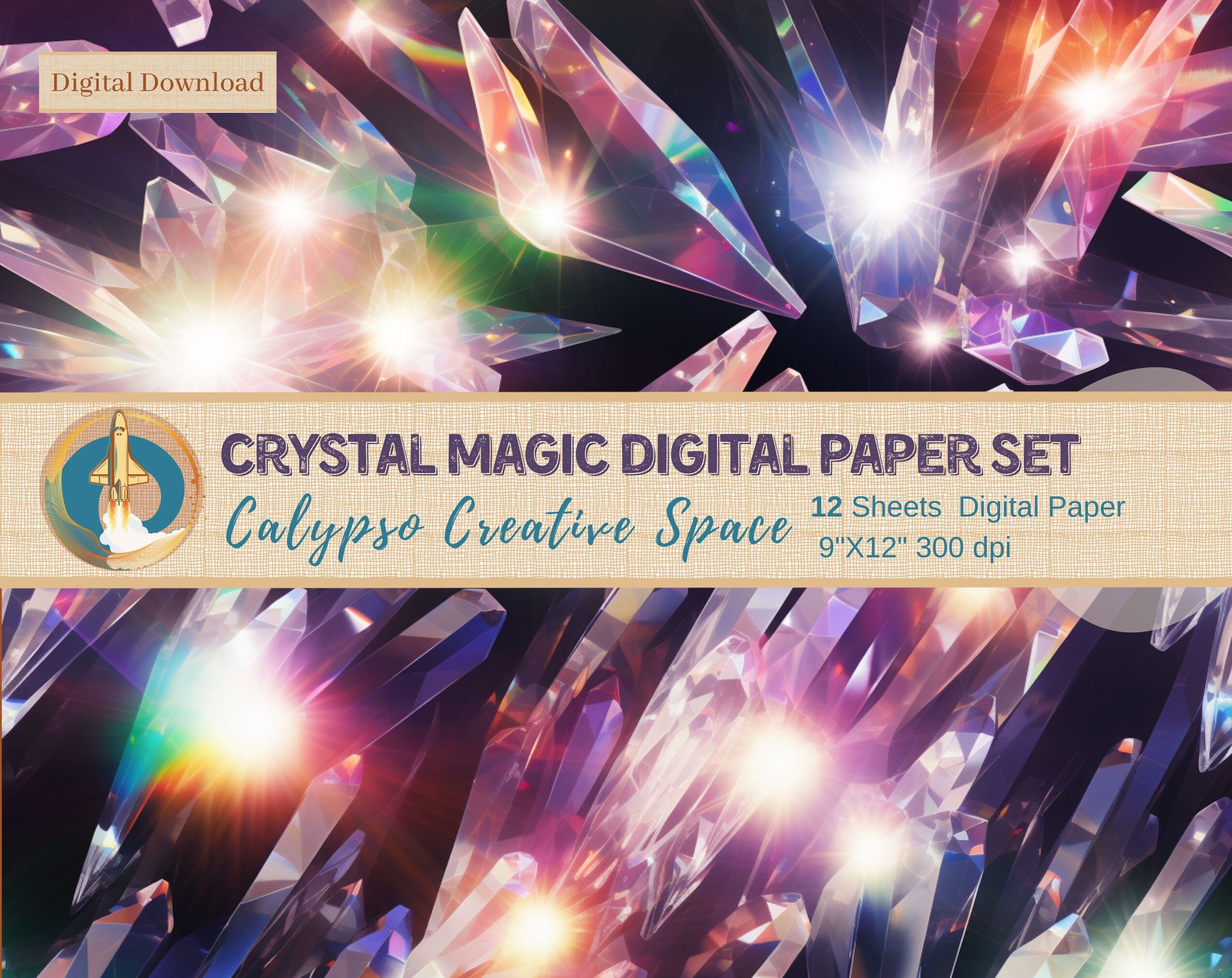 Crystal Magical Digital Paper Seamless Paper Background Pattern - Etsy