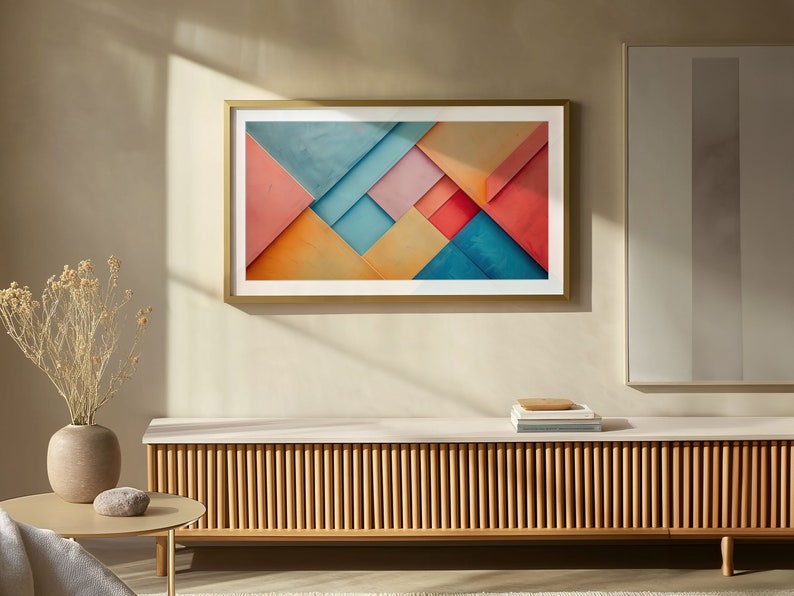 Frame TV Art Abstract Primary Painting Digital Download Art Mode ...