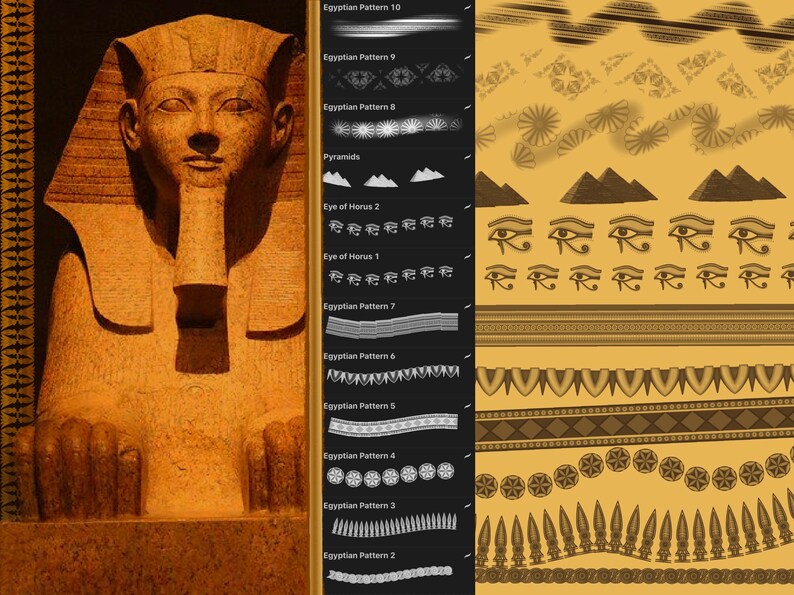 Egyptian Procreate Brushes Procreate Brush Set Ancient Egyptian Pattern Brush Set Classic ...