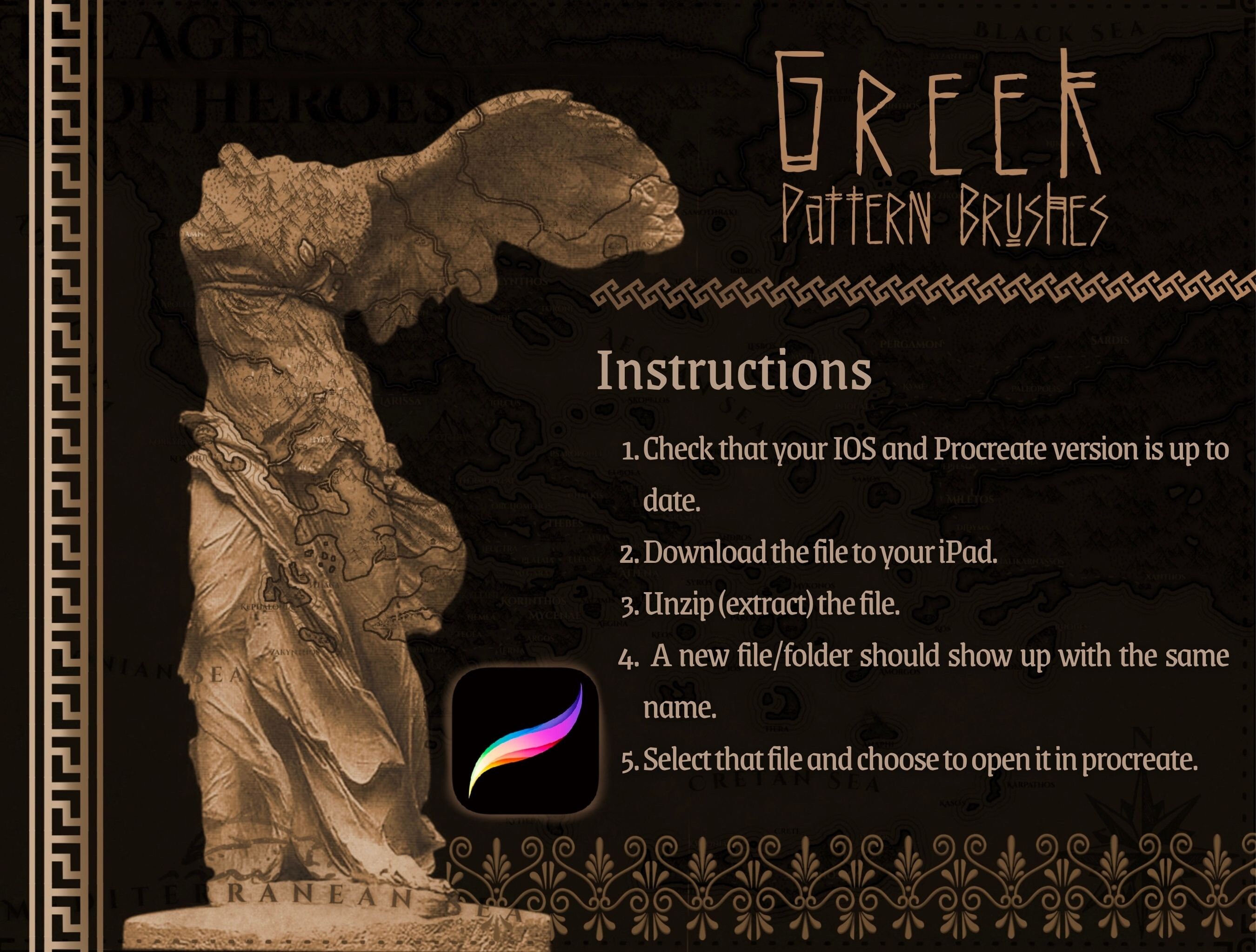 Greek Procreate Brushes Procreate Brush Set Greek Art Ancient Greek Pattern Brush Set Classic ...