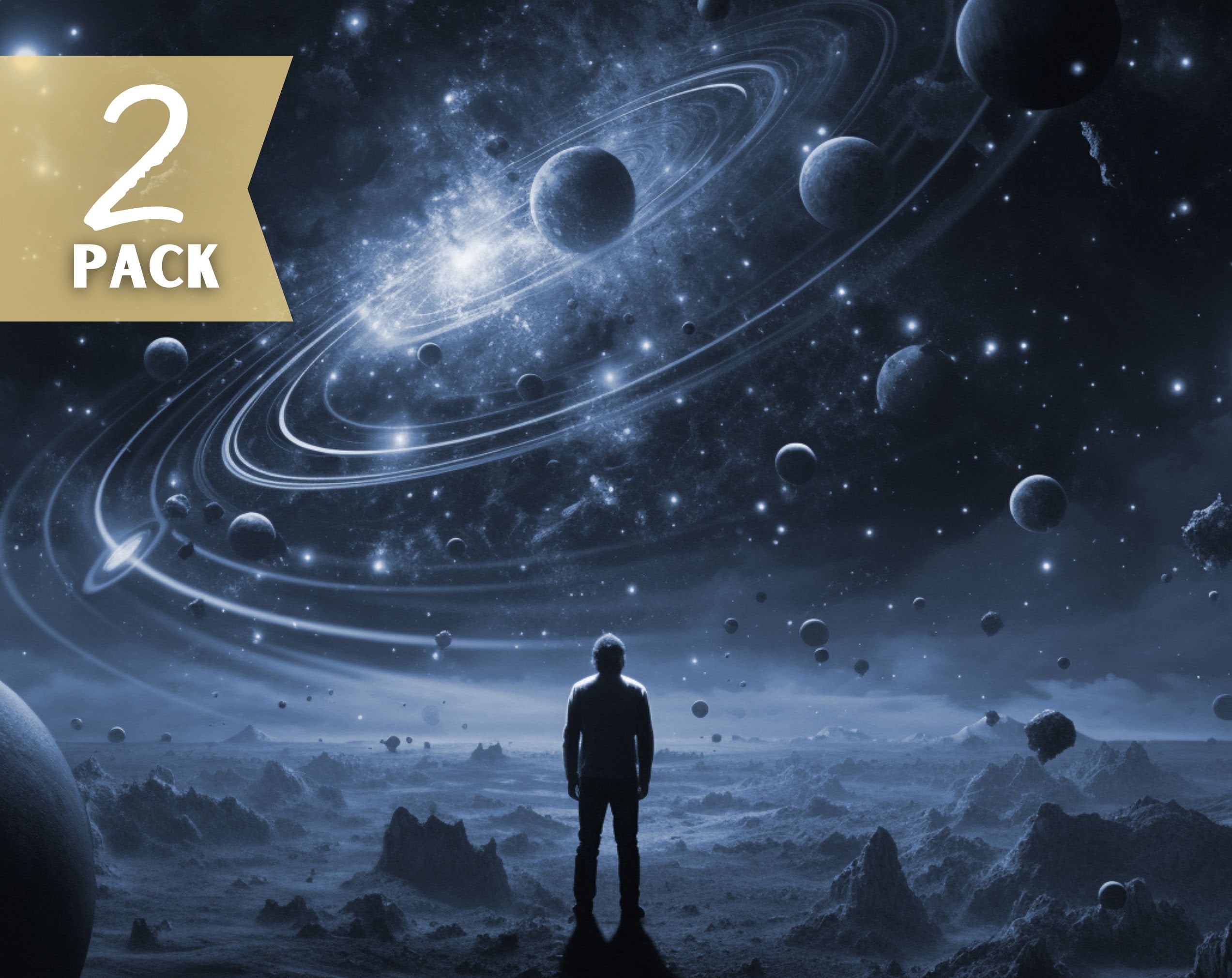 Blue Alien Planet Set of 2 Virtual Background for Zoom Meeting Video ...