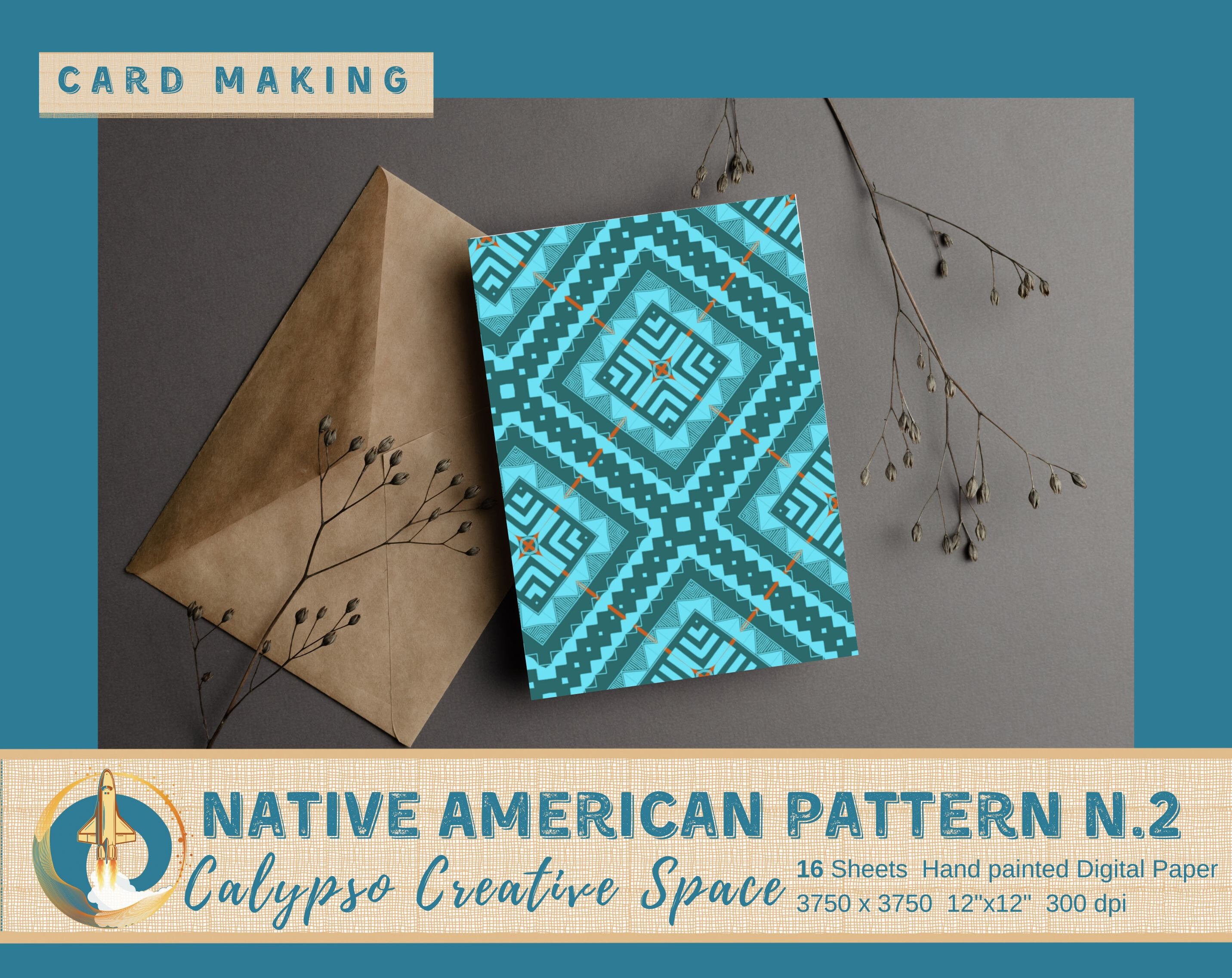 Native American Pattern Digital Paper Set No2 Instant Download Hand ...