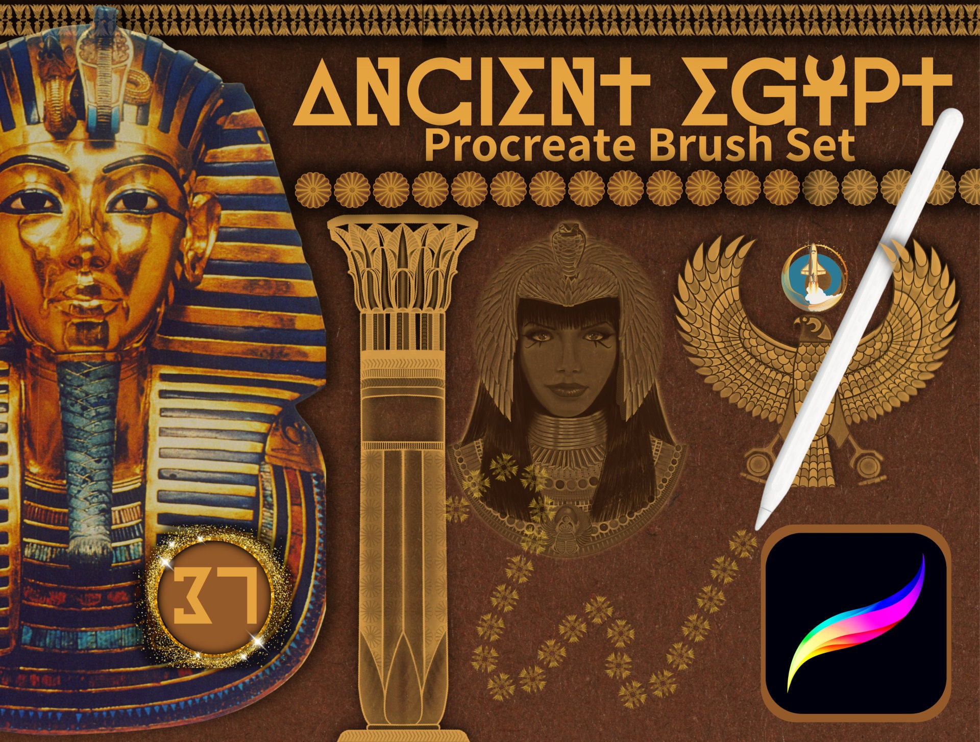 Egyptian Procreate Brushes Procreate Brush Set Ancient Egyptian Pattern Brush Set Classic ...