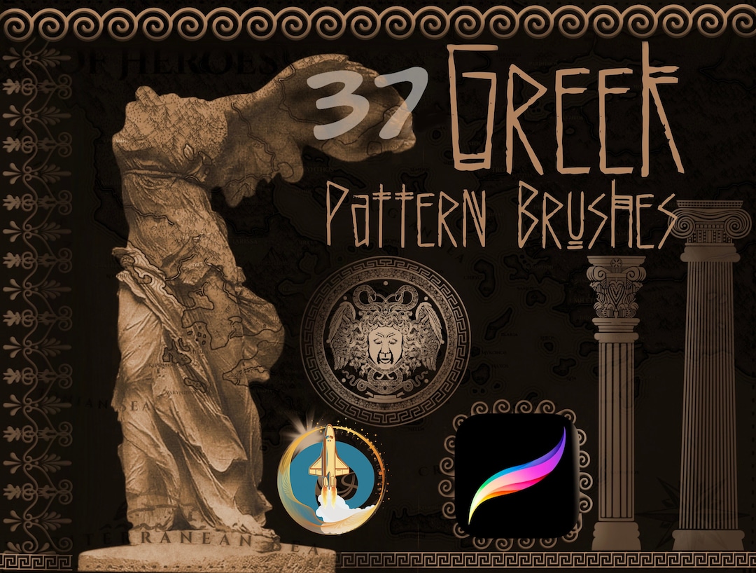 Greek Procreate Brushes Procreate Brush Set Greek Art Ancient Greek Pattern Brush Set Classic ...