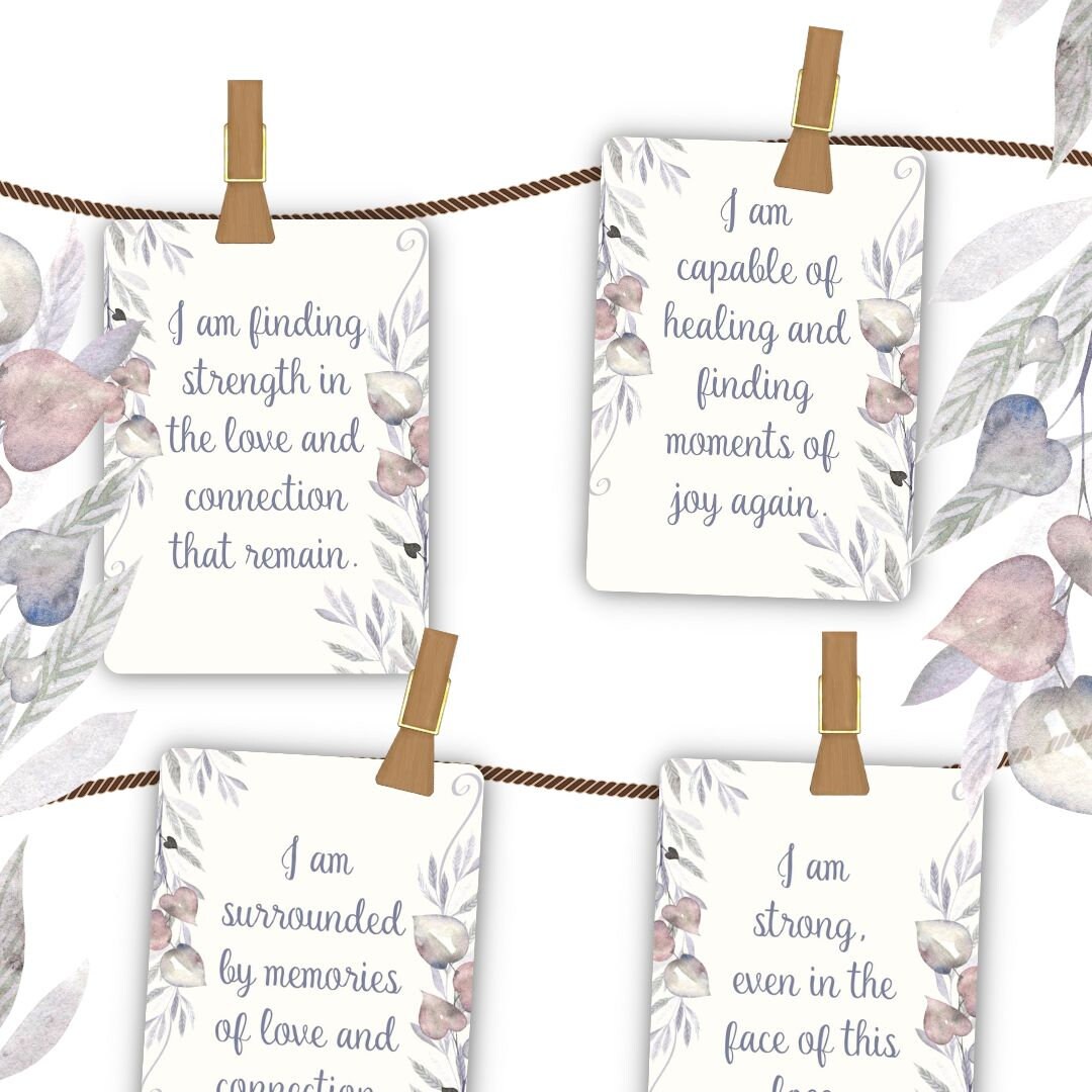 Printable Affirmation Cards for Grieving Preteen Teen Hearts 50 Coping ...