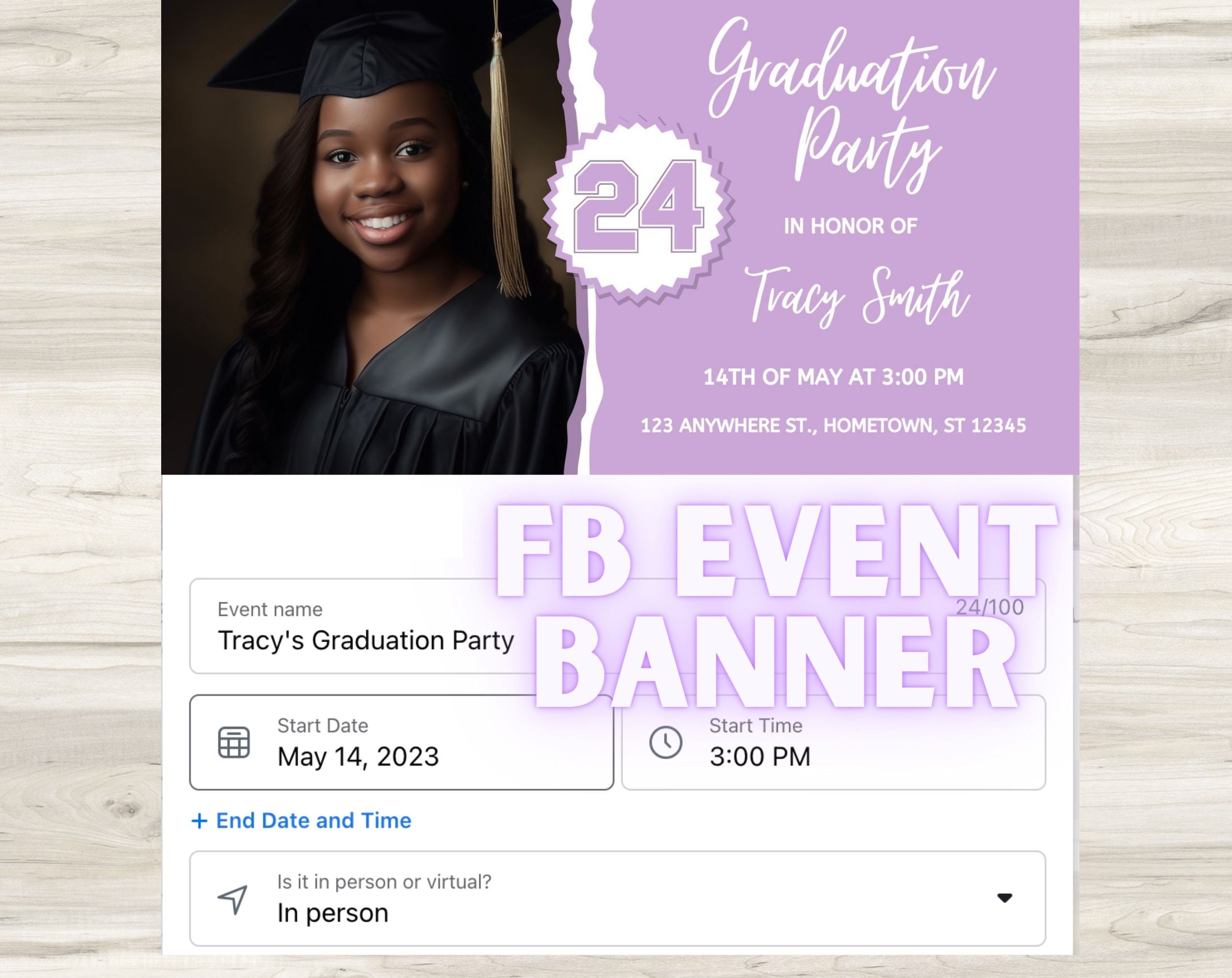 Customizable Photo 2024 Graduation Party Invitations Canva Template ...